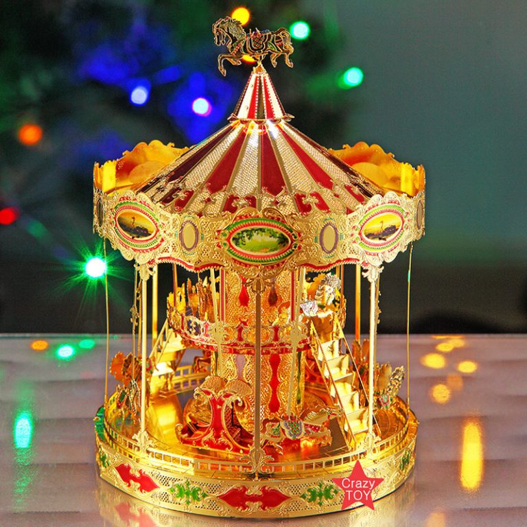 Piececool Merry GO Around Carousel P082-GRN Diy 3D Metal Model Kits ...