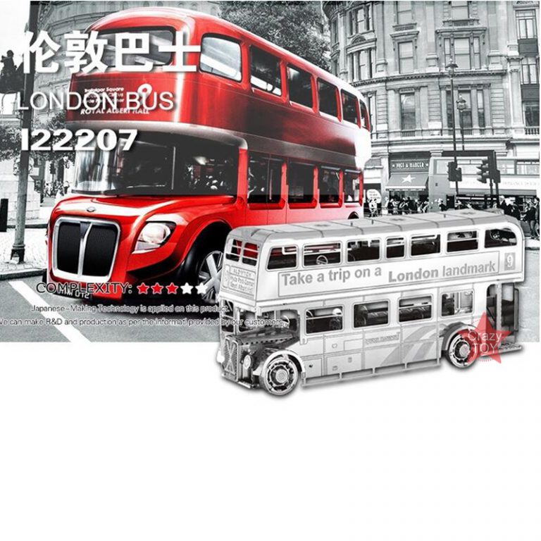 HK Nanyuan London Bus I22207 Diy 3D Metal Model Kits Nano Puzzle Laser ...