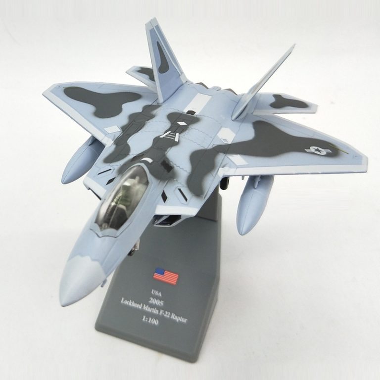 Amer Lockheed Martin F-22 Raptor Fighter 1/100 Scale Finished Model Toy ...