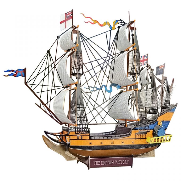HMS VICTORY WARSHIP (COLOR) DIY 3D Metal Model Kits Nano Puzzle Laser ...